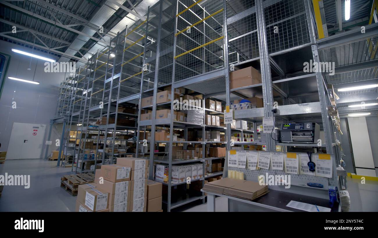 New York-USA, October 9-2022: Creative.An empty gray large room with ...