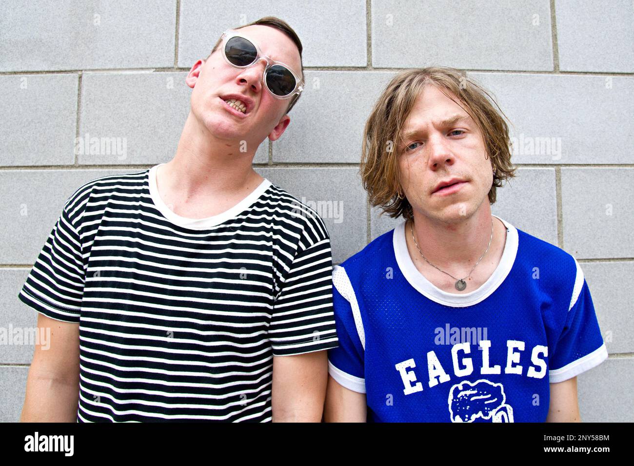 Brad Shultz and Matt Shultz of Cage the Elephant pose at the Forecastle ...