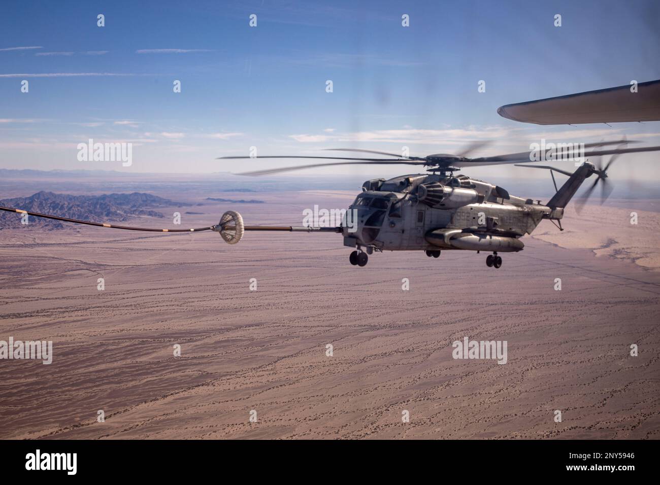 A U.S. Marine Corps CH-53E Super Stallion helicopter with Marine Heavy ...