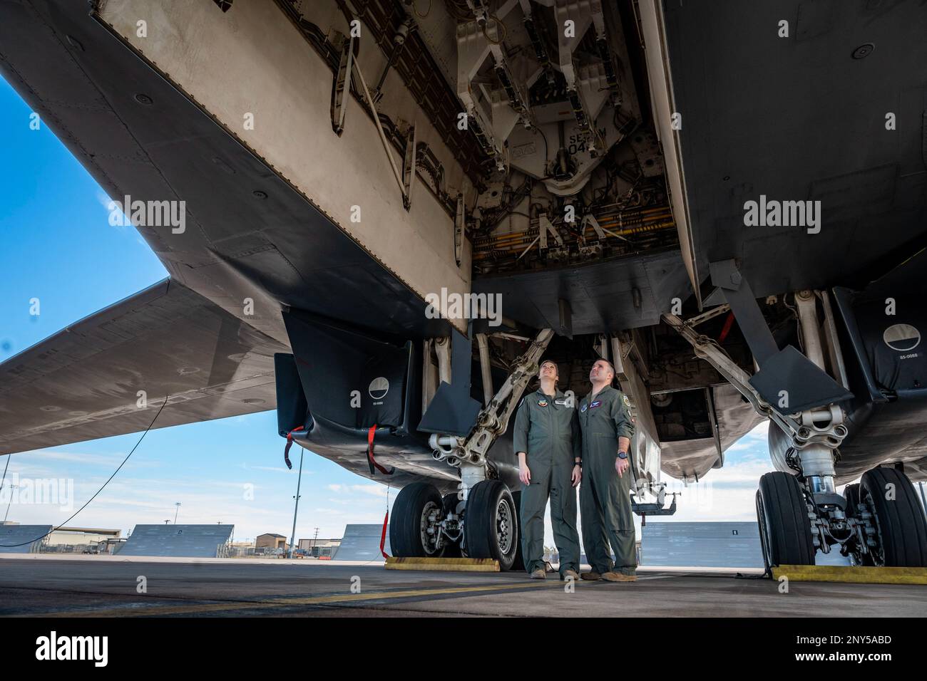U.S. Air Force Maj. Lauren Olme, 77th Weapons Squadron assistant director of operations, and her ...