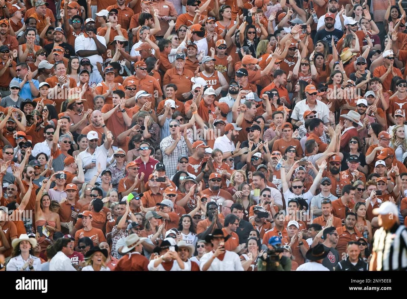 Texas fans celebrate game tying touchdown during second half of an NCAA ...