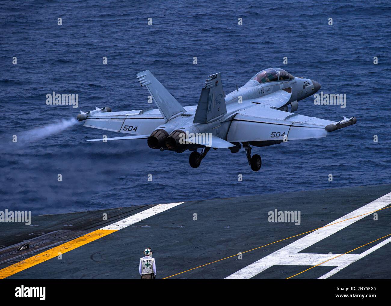 230207-N-MH015-1070 SOUTH CHINA SEA (Feb. 7, 2023) An E/A-18G Growler from the “Cougars” of ...