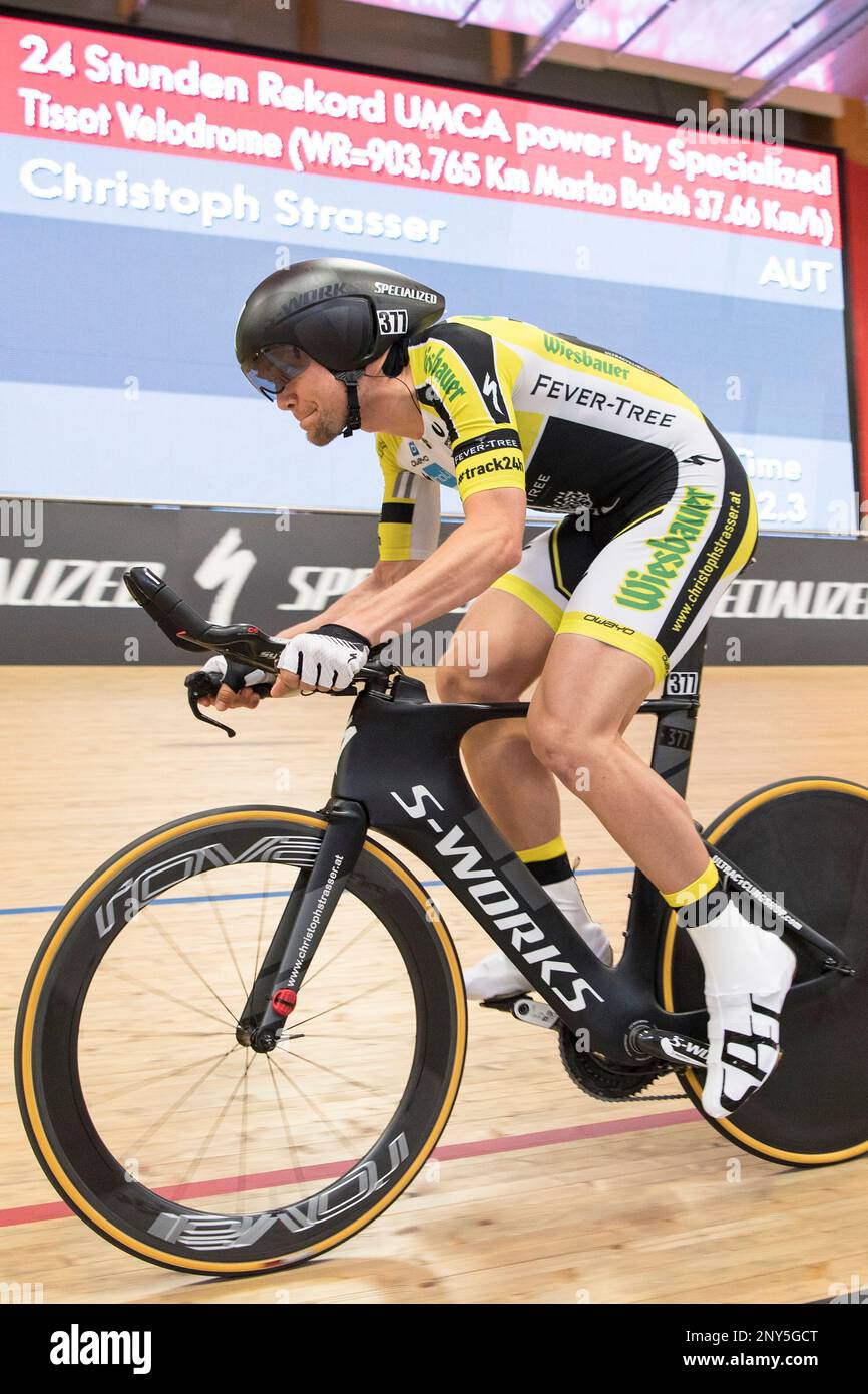 Austrian ultra cyclist Christoph Strasser tries to break the 24-hour ...