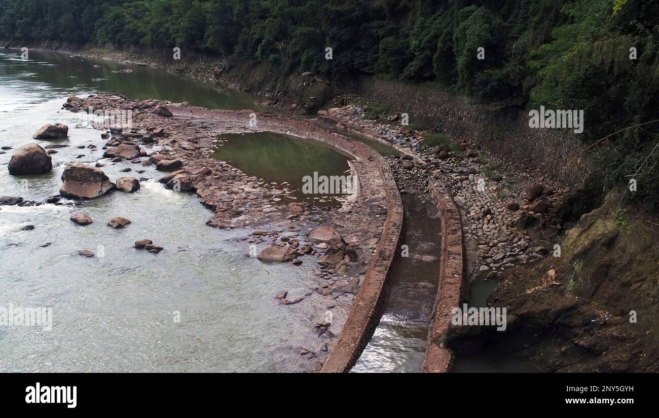 Remains of Chikugo Truck appears from bottom of Chikugo river, the ...