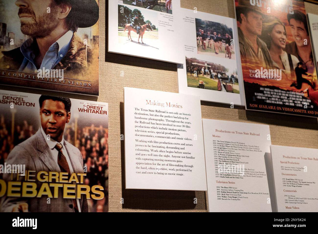 this Sept. 12, 2017 photo shows a display listing some of the movies ...