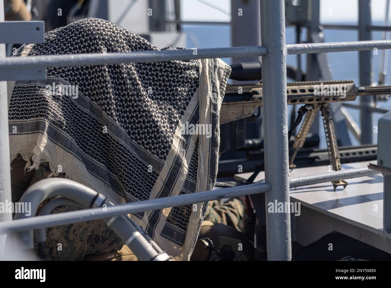 A U.S. Marine assigned to Battalion Landing Team 1/6, sets security ...