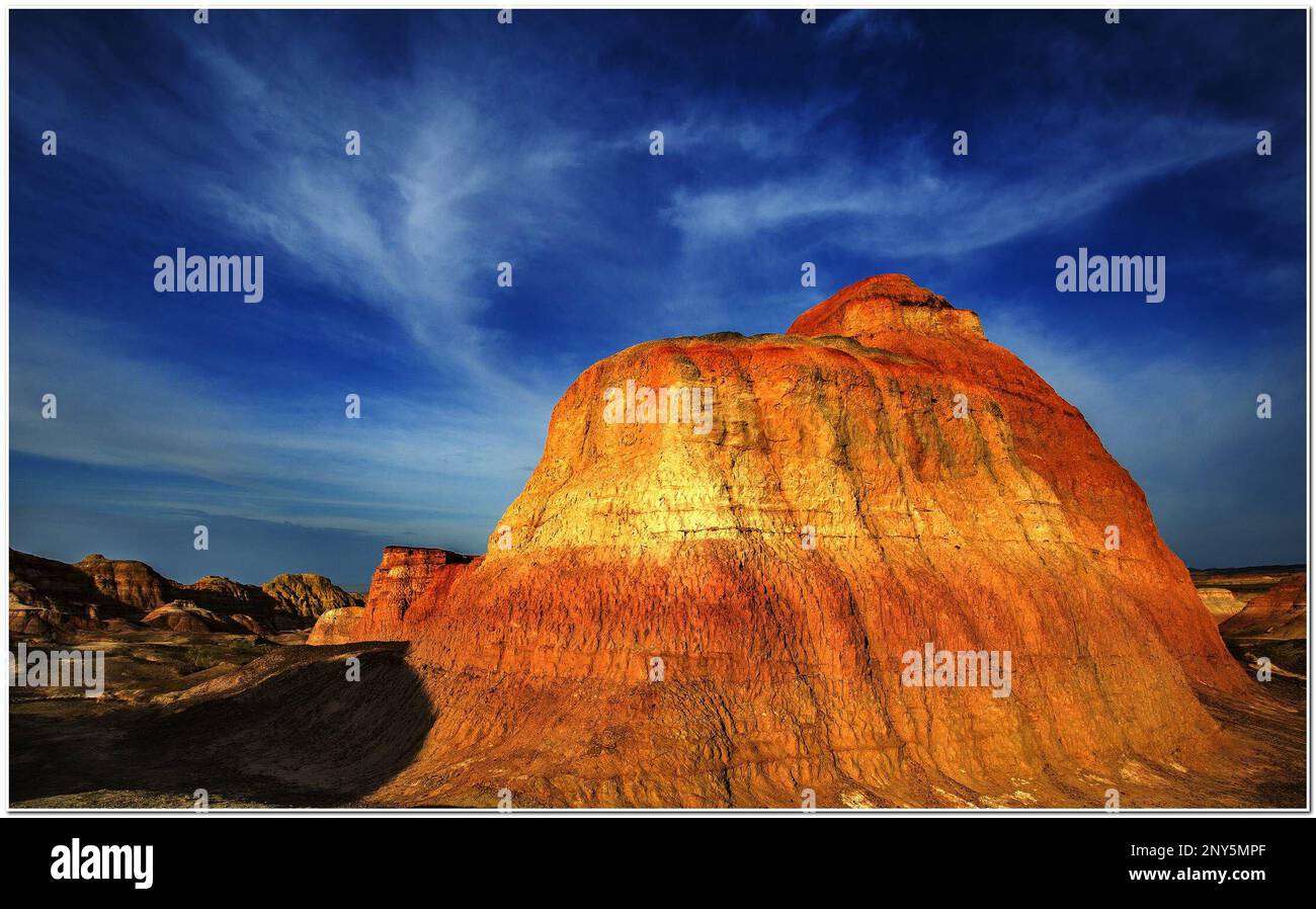 The "colorful city" is located at Aletai area in Xinjiang Uygur ...