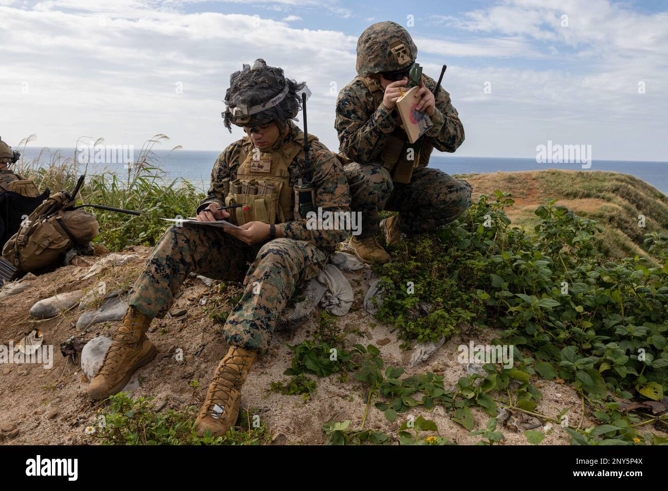 U.S. Marine Corps Lance Cpl. Ricardo Espada, left, and Lance Cpl ...