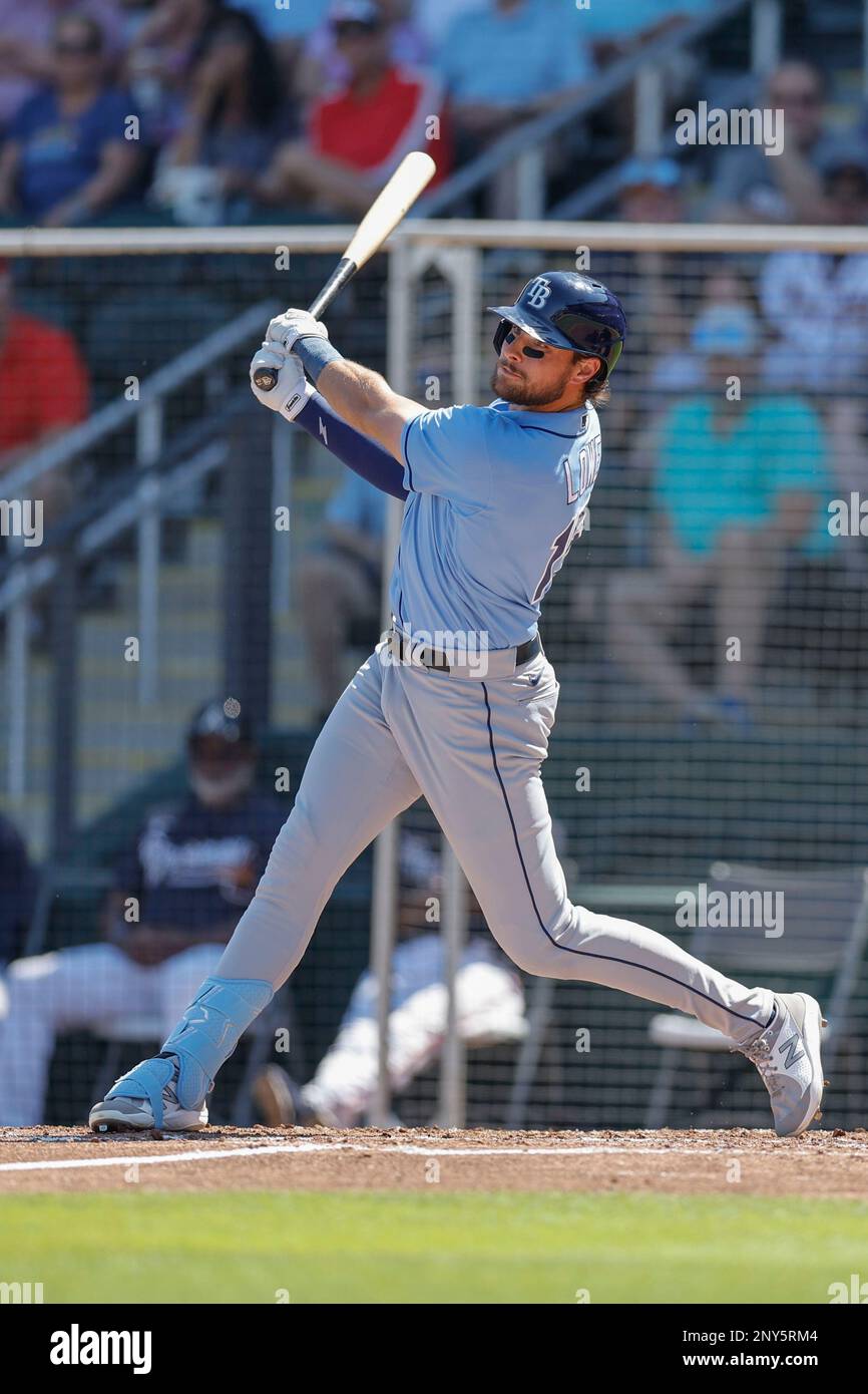 North Port FL USA; Tampa Bay Rays right fielder Josh Lowe (15) hits a ...