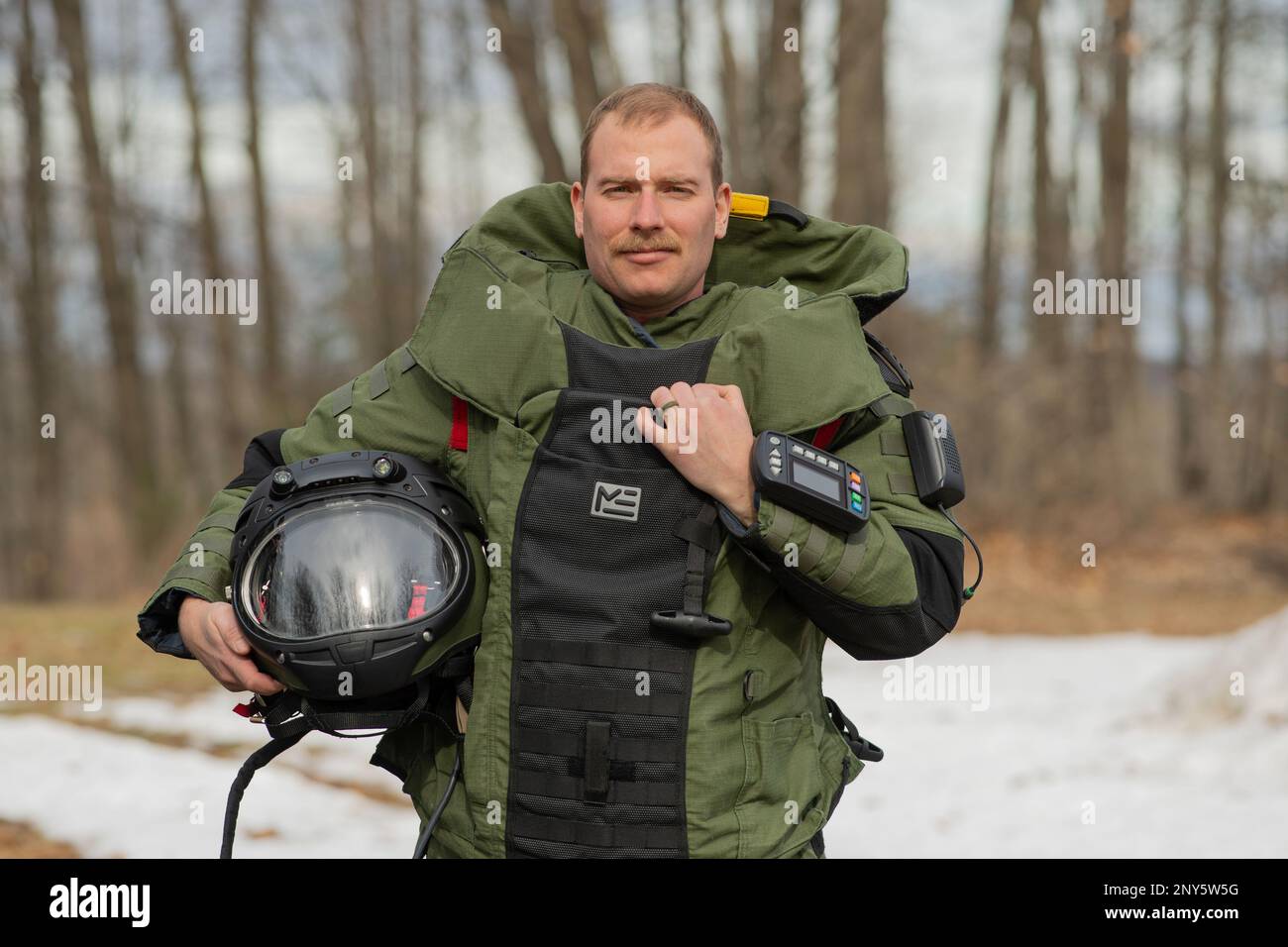 Senior Airman Daniel Greaves, EOD team member, poses for a photo at the ...