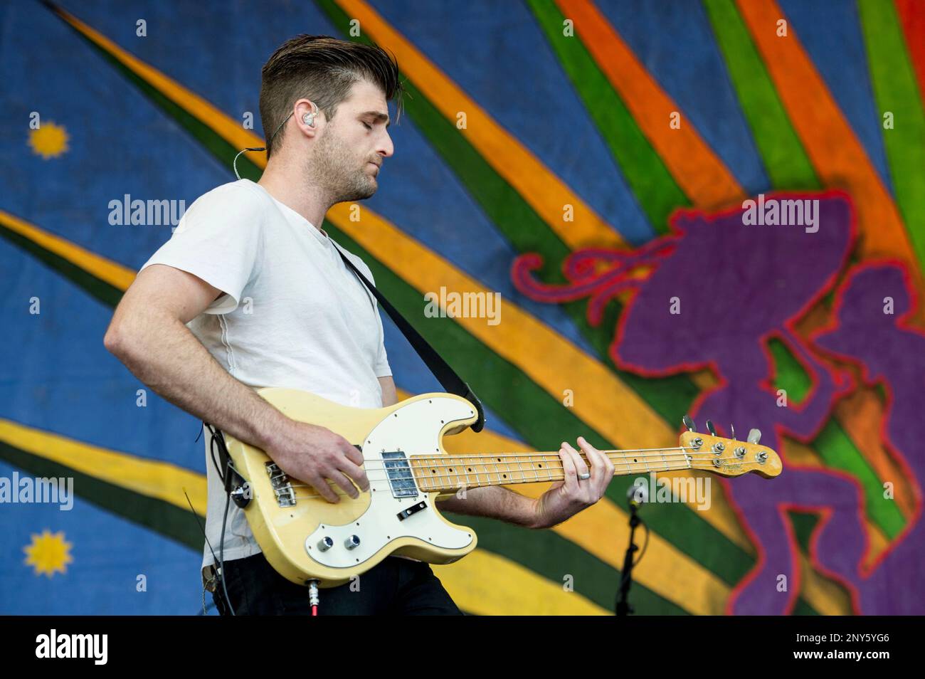 Jacob Fink of Foster The People performs during the New Orleans Jazz ...