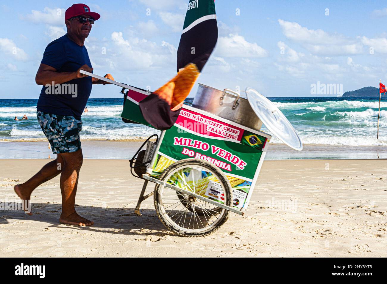 Florianopolis, Brazil. 7th Jan, 2023. A beach vendor seen at Acores ...
