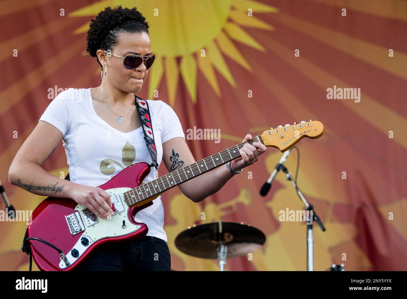 Mia Borders performs during the New Orleans Jazz & Heritage Festival on ...