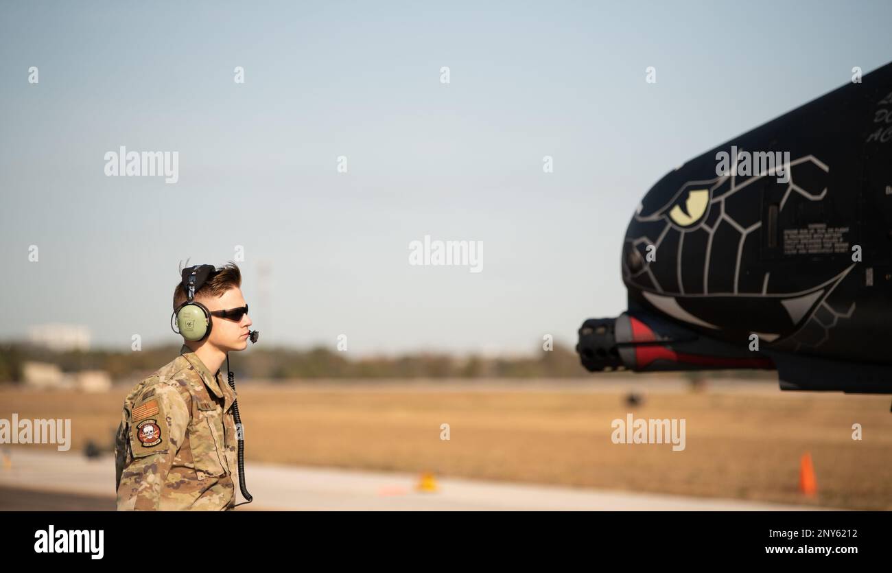 U.S. Air Force Staff Sgt. Logan Brown, an aircraft maintenance crew ...