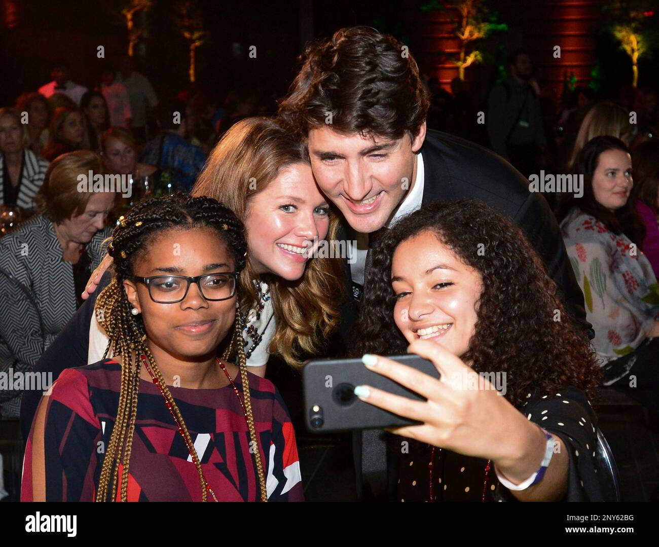 Prime Minister Justin Trudeau and wife Sophie Gregoire Trudeau pose for ...