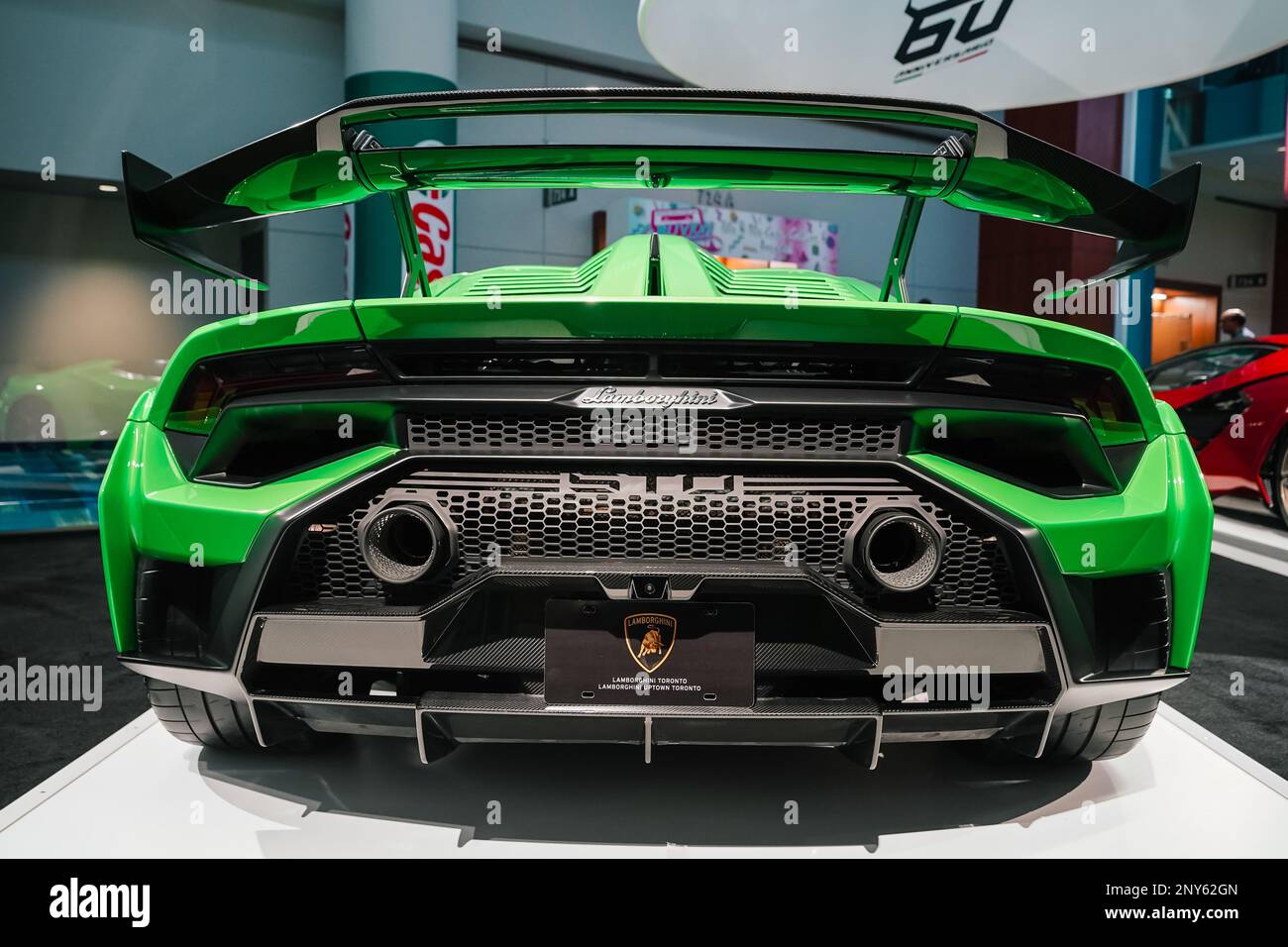 The back of a green Lamborghini Stock Photo - Alamy