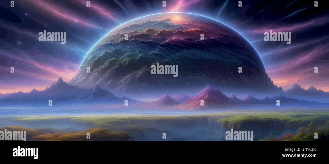 The creation of stars painting Stock Vector Images - Alamy