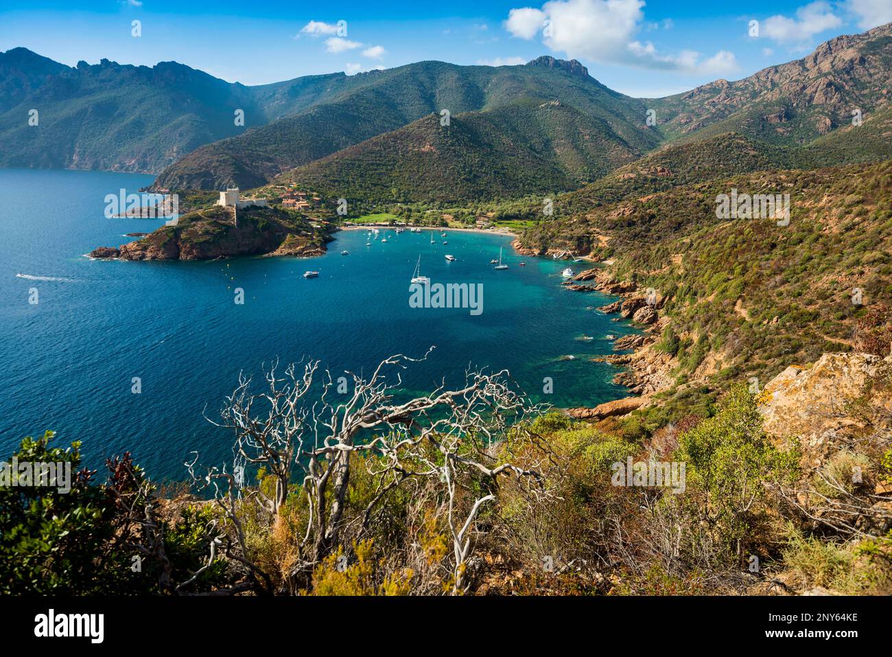 Rocky coast, Bay of Girolata, Girolata, La Scandola, UNESCO World ...