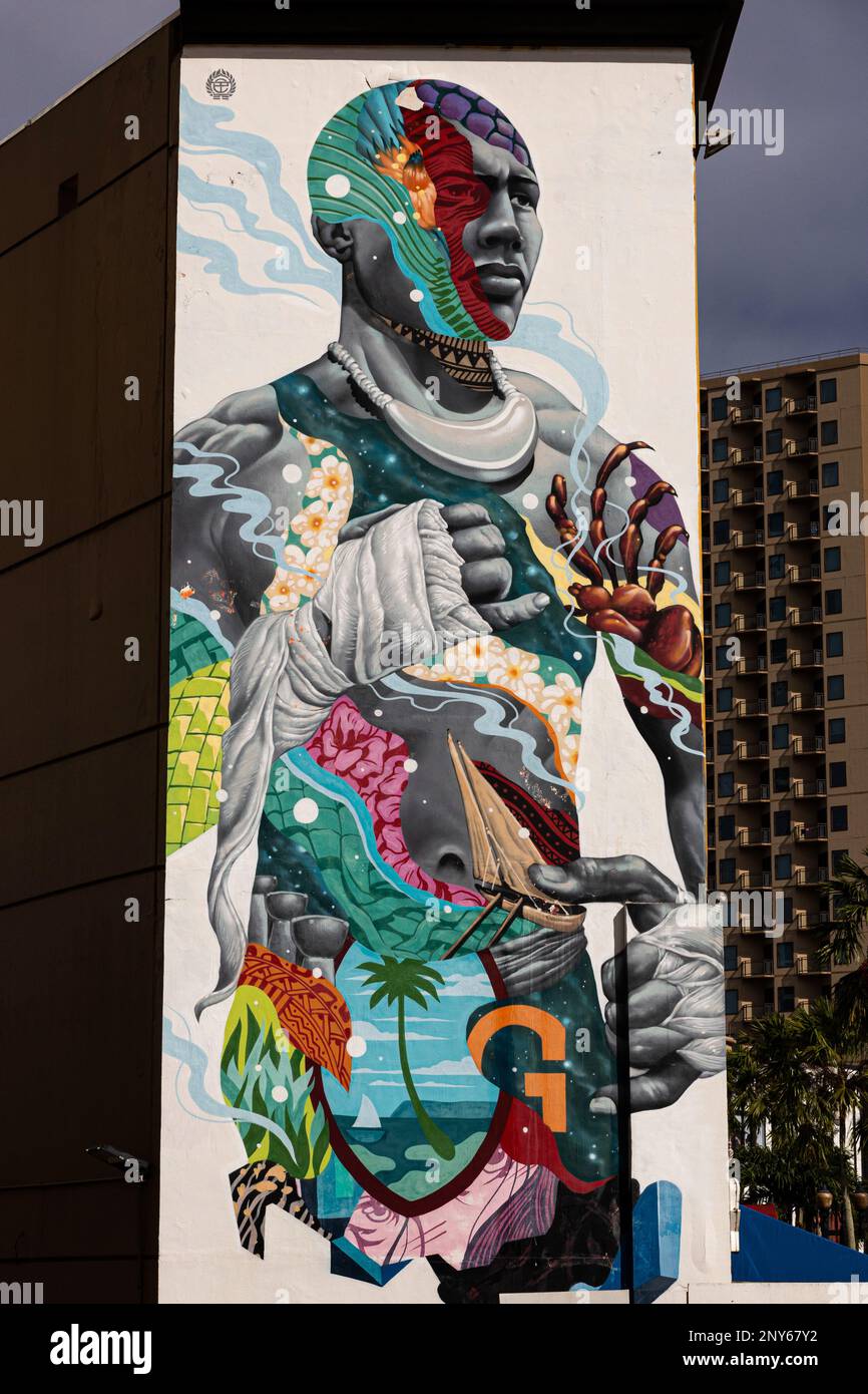 A mural is displayed in the Guam northern Area, Guam, Jan. 18, 2023 ...