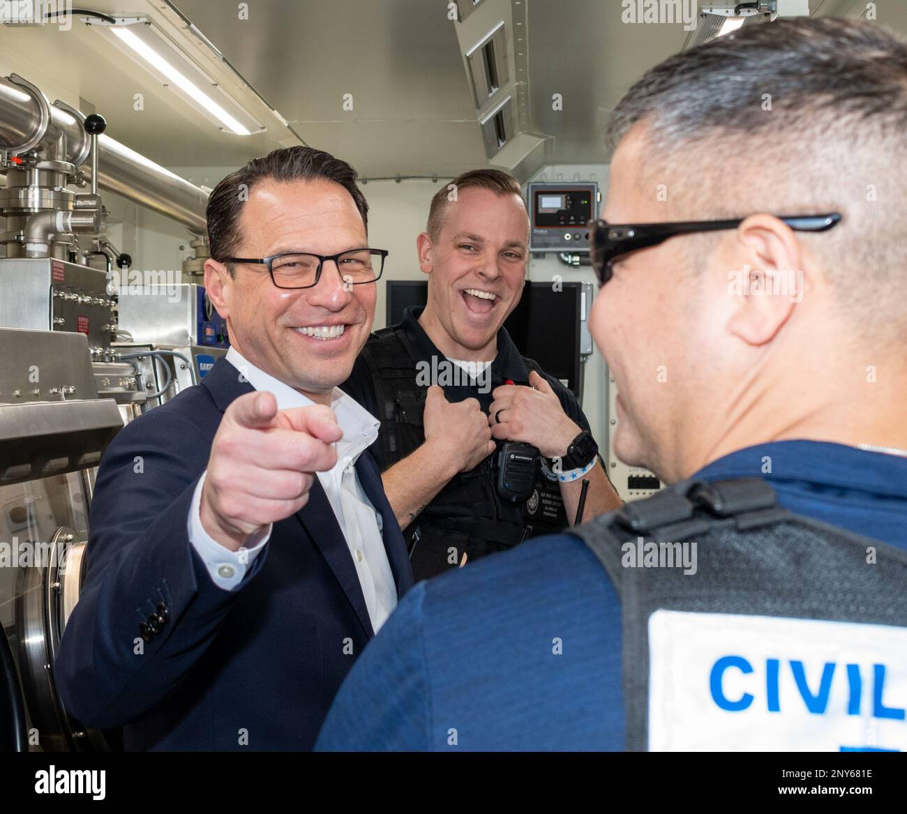 HARRISBURG, Pa. – Governor Josh Shapiro observes members of the ...