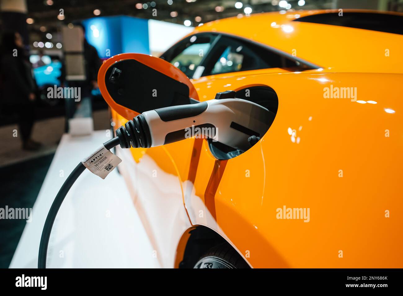 Orange McLaren Artura, hybrid super car Stock Photo - Alamy