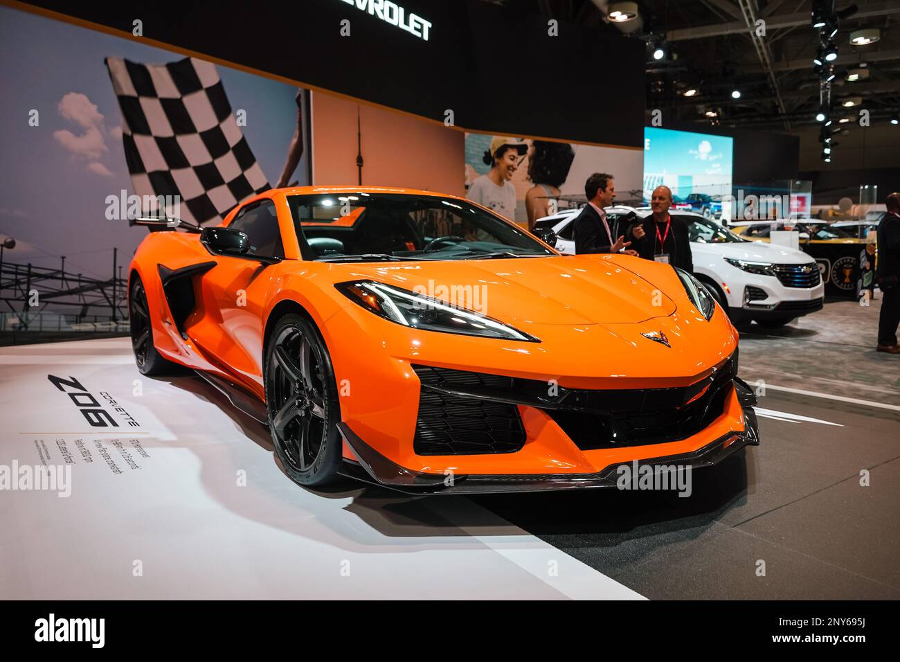 Chevrolet corvette z06 in orange, on display at a car show Stock Photo ...