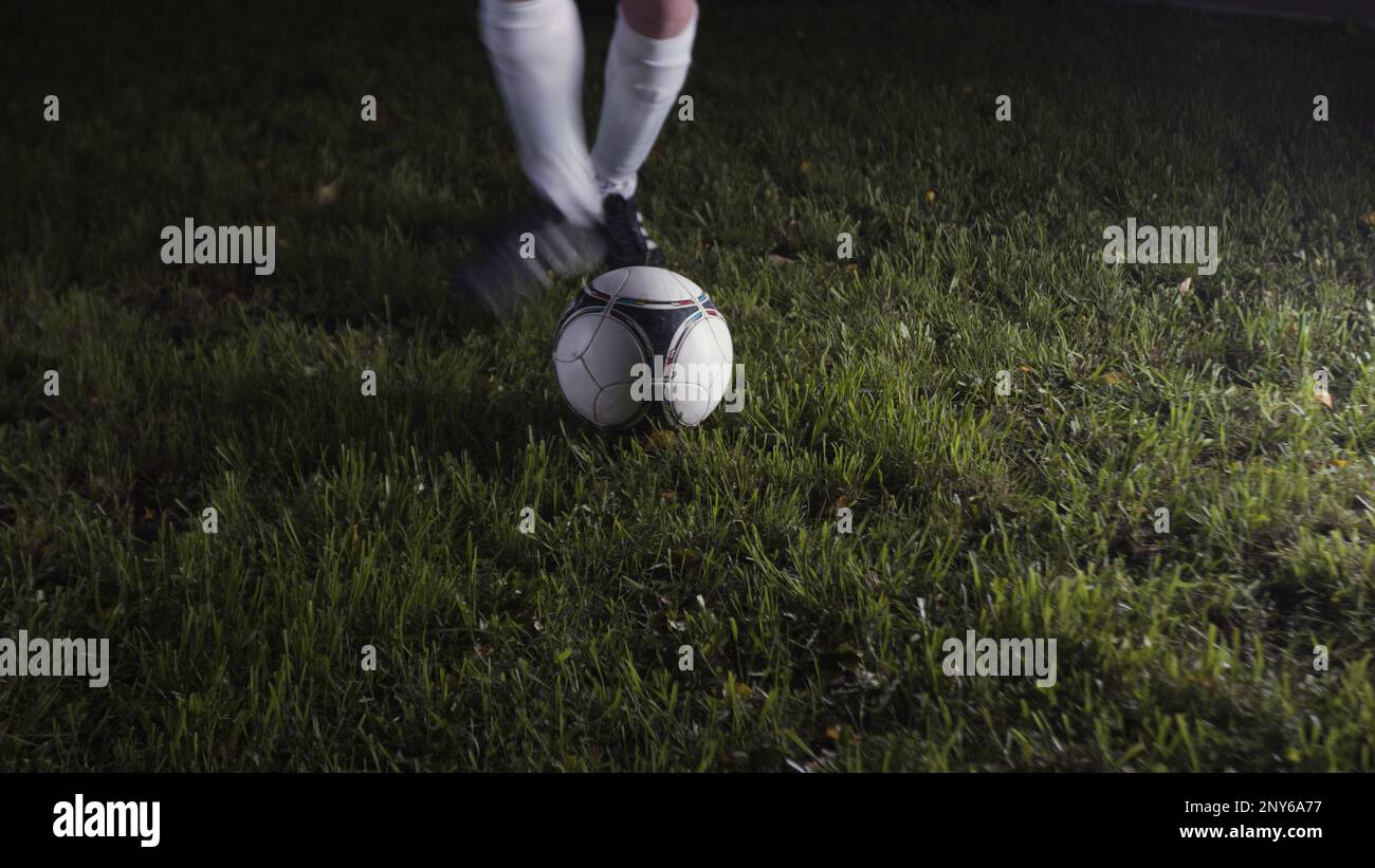 Football player stadium hitting ball hi-res stock photography and ...
