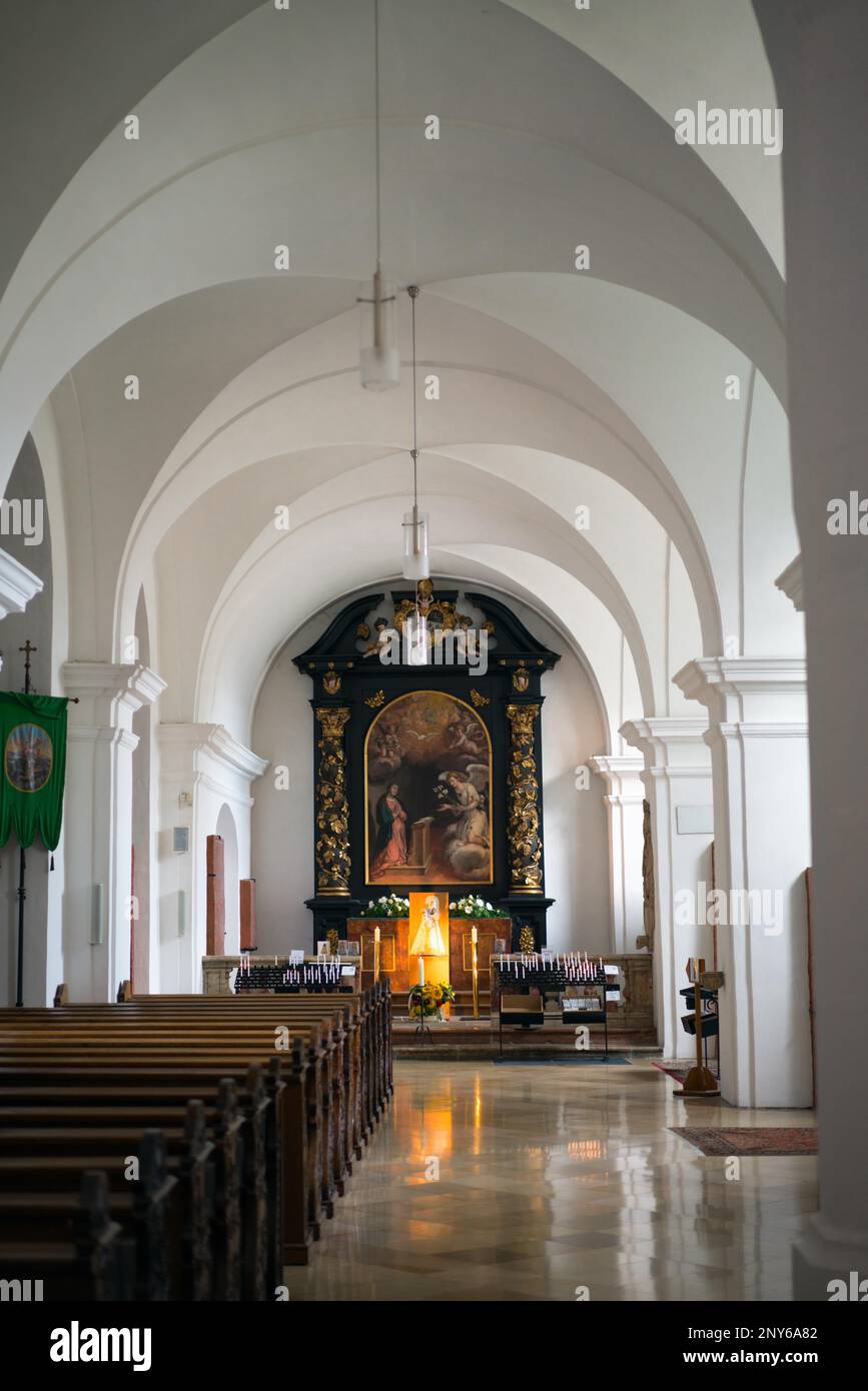 Interior View of The Collegiate Church of St Michael in Mondsee Stock ...