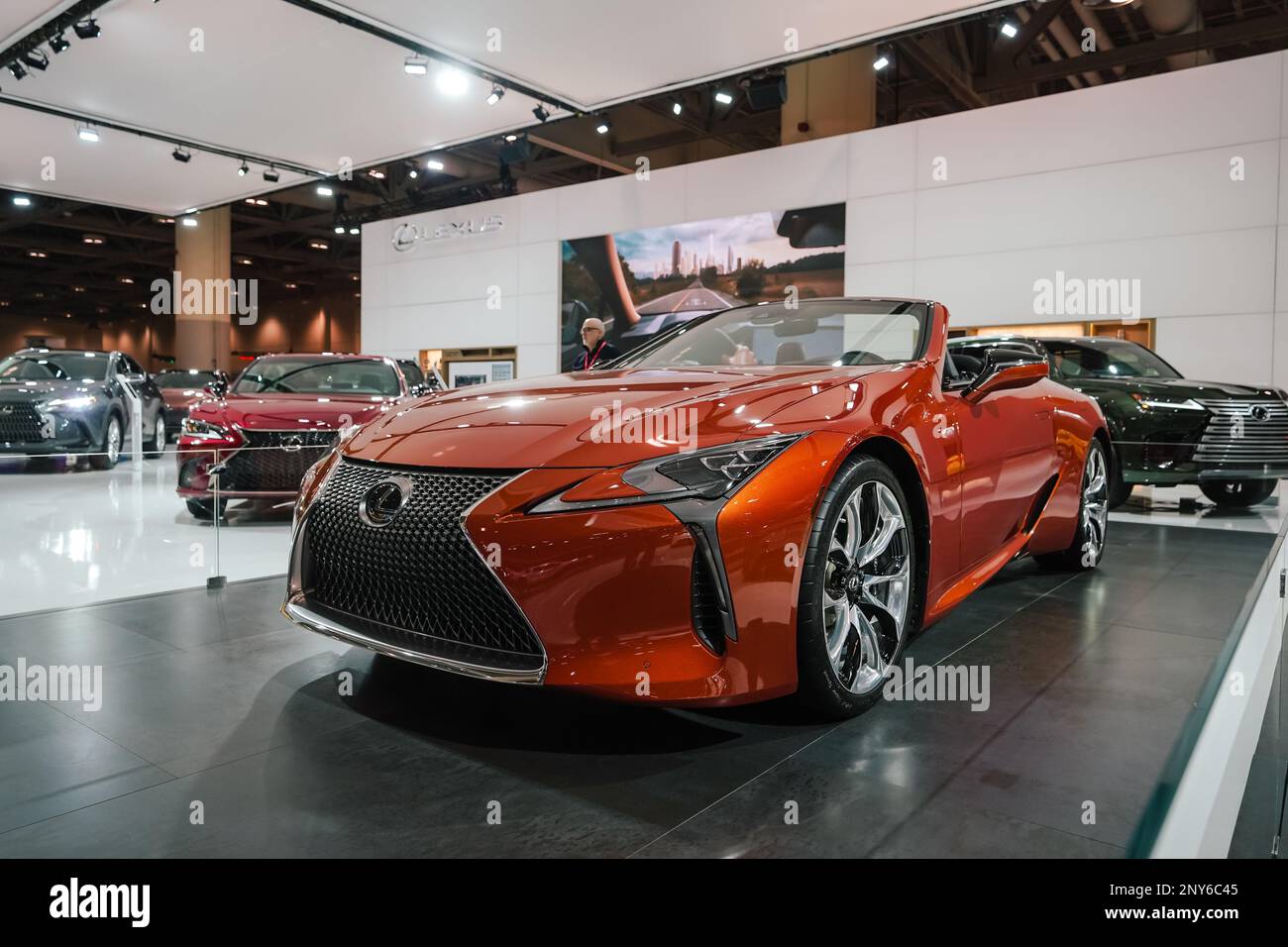 2022 Lexus LC convertible in orange Stock Photo - Alamy