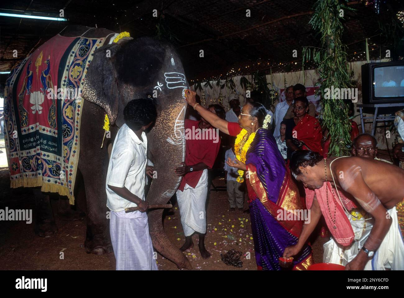 Gaja dhanam, offering of an elephant to a brahmin, one of the ...