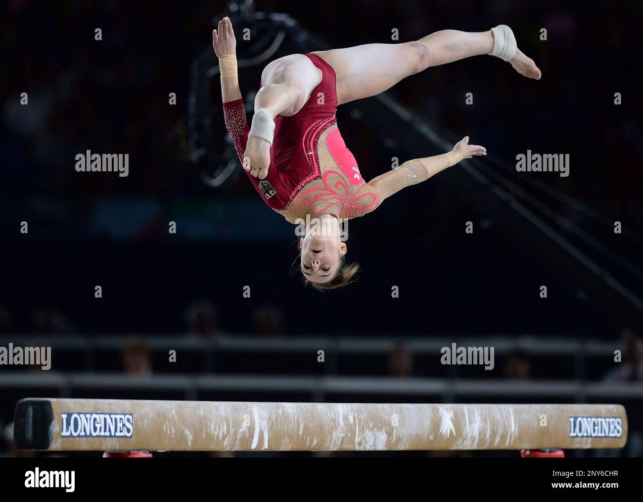 Pauline Schaefer, of Germany, performs her gold medal-winning routine ...