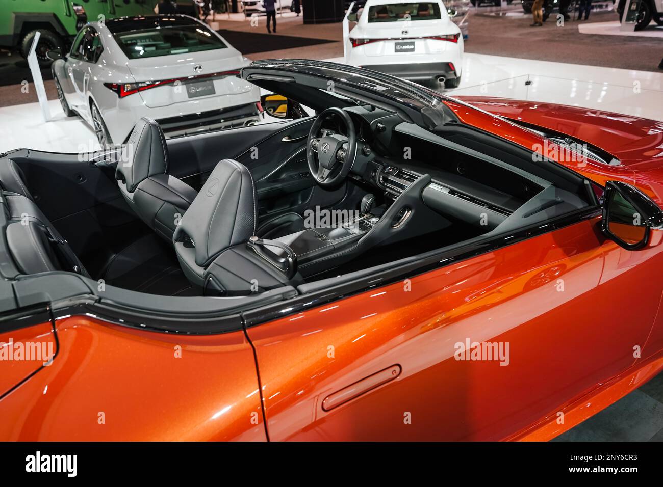 2022 Lexus LC convertible in orange Stock Photo - Alamy