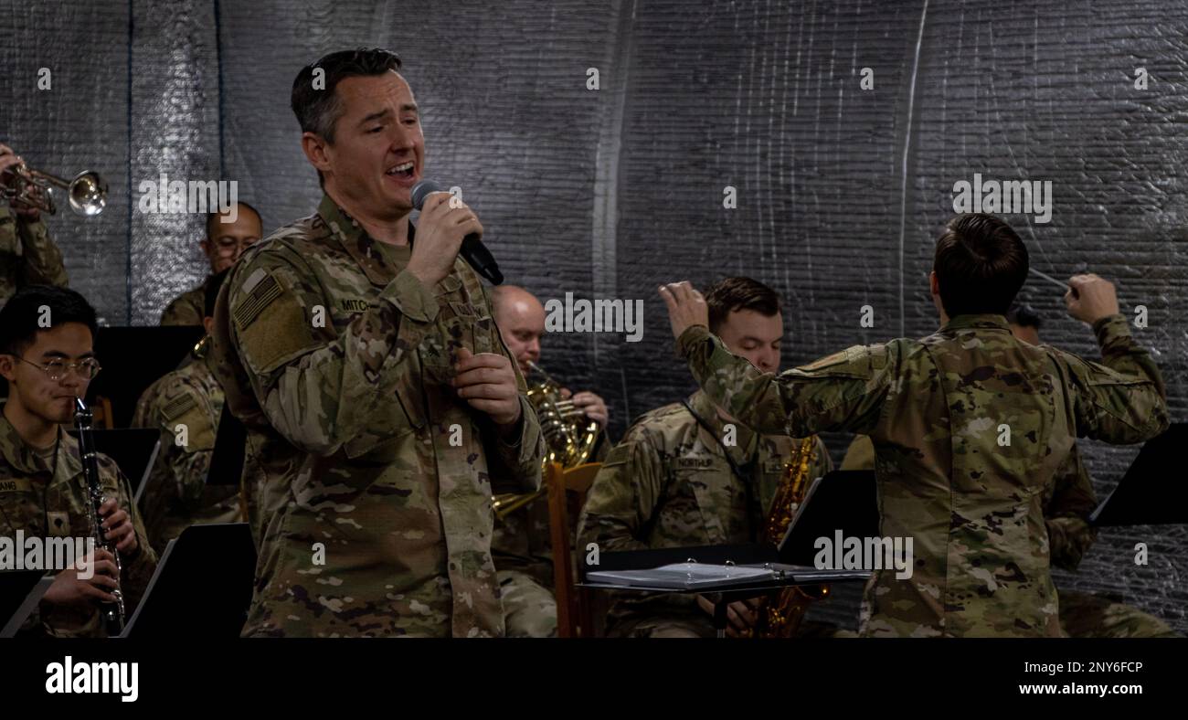 Members of the 1st Infantry Division band perform for 1st Cavalry ...