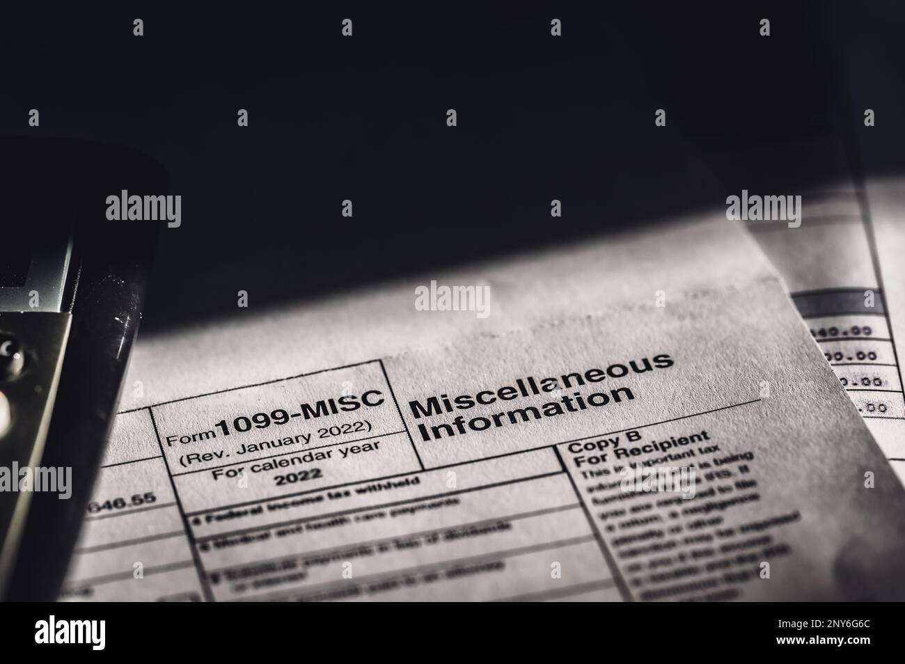 IRS 1099Tax Form for documenting miscellaneous information and income ...
