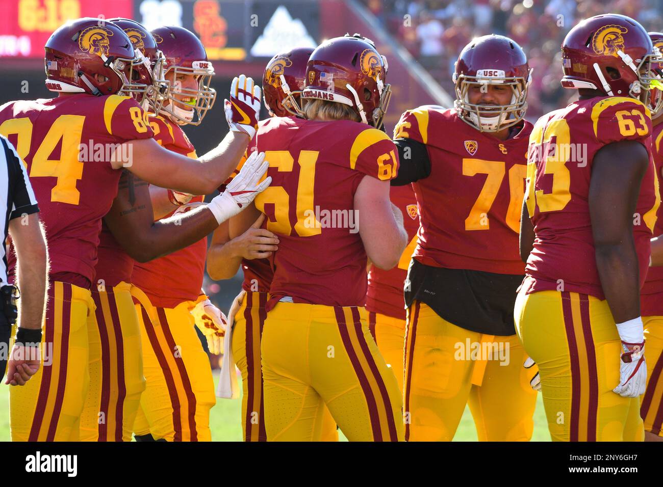 LOS ANGELES, CA - OCTOBER 07: USC (61) Jake Olson, who is blind, is ...