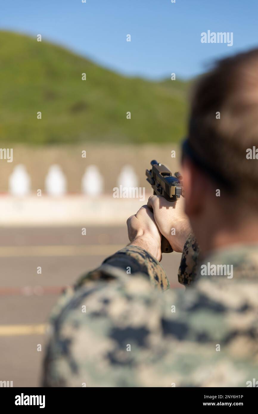 U.S. Marine Corps Sgt. Bailey Mowry, a fire support Marine with 1st Air ...