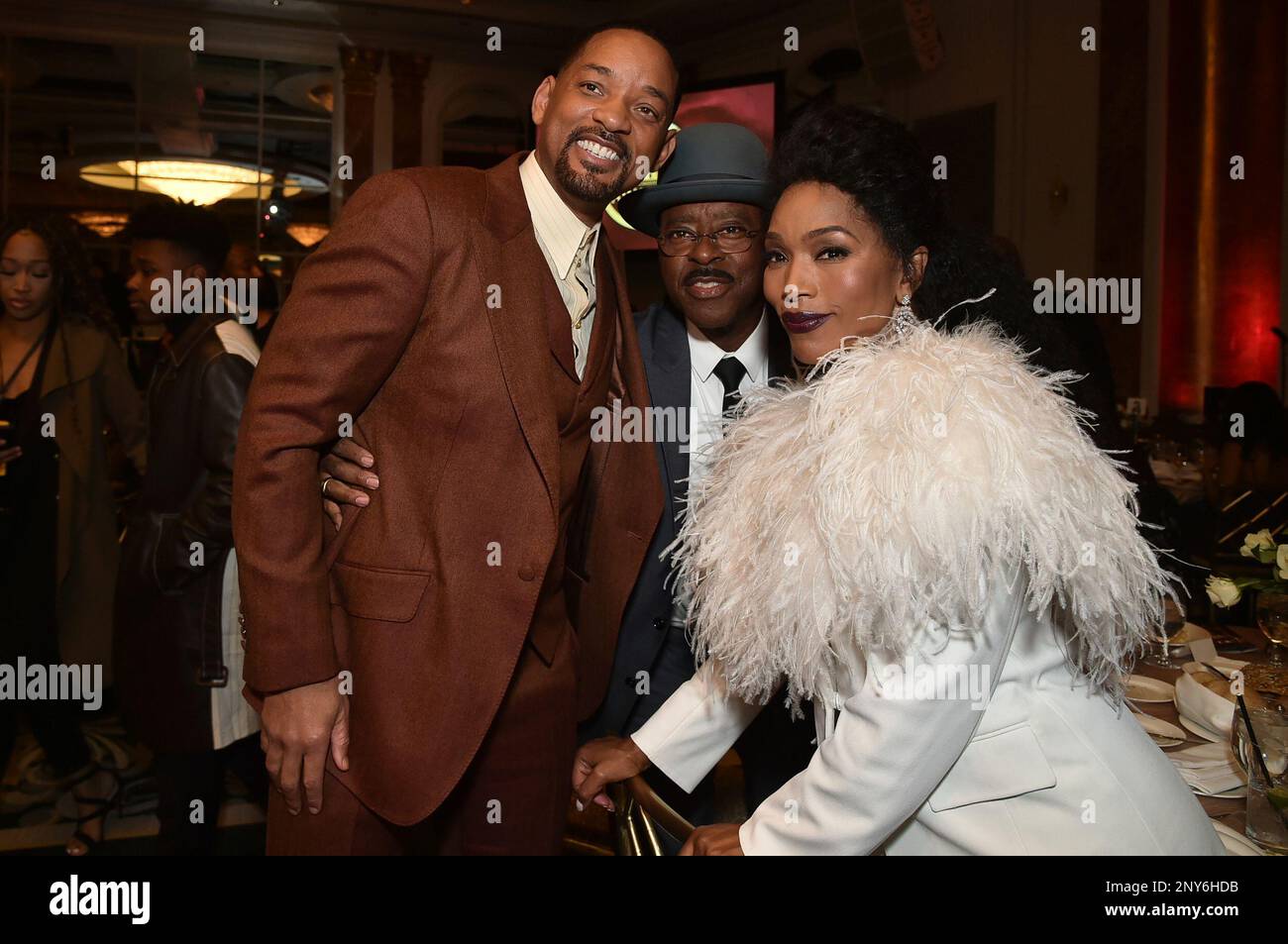 Will Smith From Left Courtney B Vance And Angela Bassett Attend The African American Film