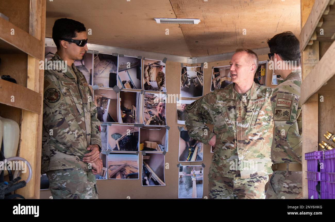 U.S. Air Force Gen. Mark Kelly, center, commander of Air Combat Command ...