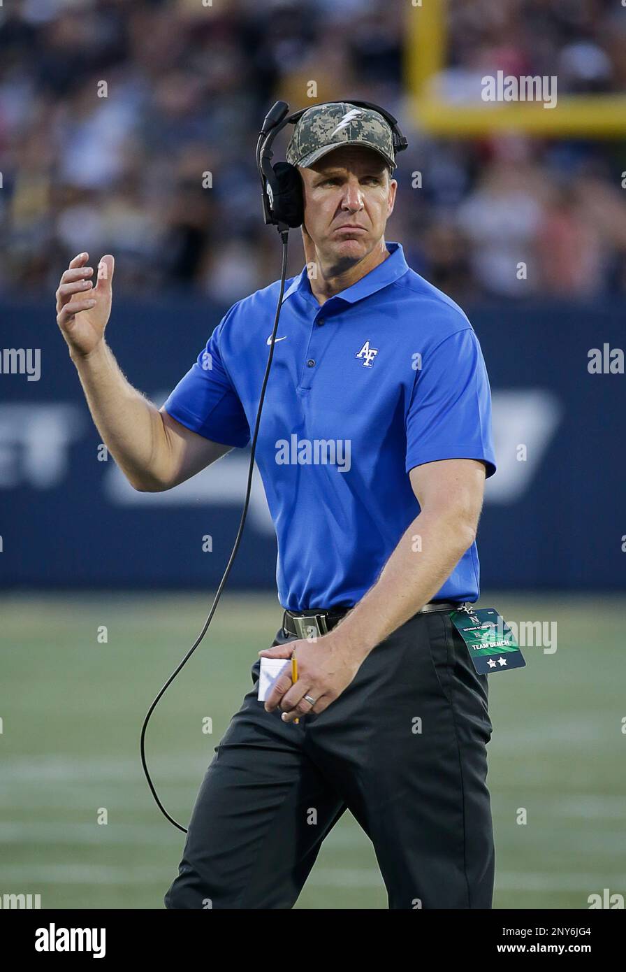 October 7, 2017: Air Force Falcons Head Coach Troy Calhoun during a ...