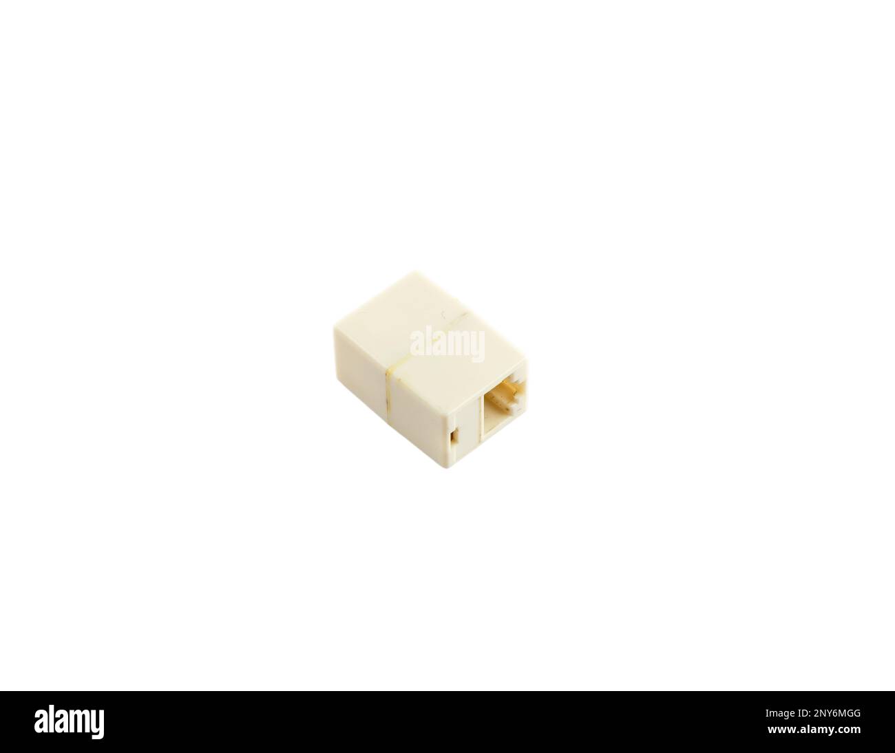RJ11 plug extender for telephone line isolated on white background ...