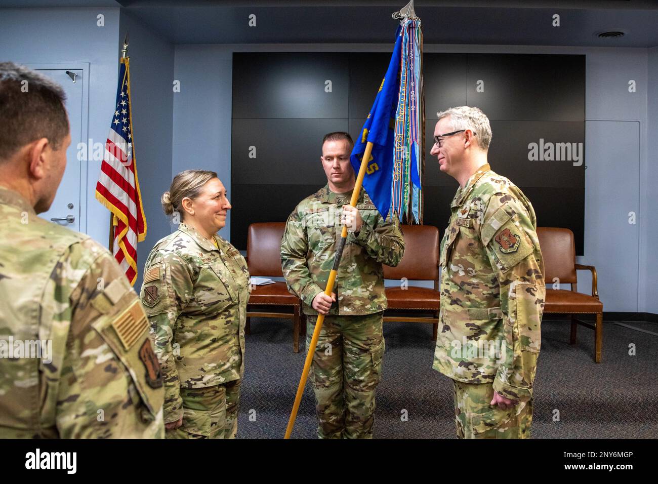 Col. Leah Voelker, 127th Air Refueling Group commander, and Lt. Col ...
