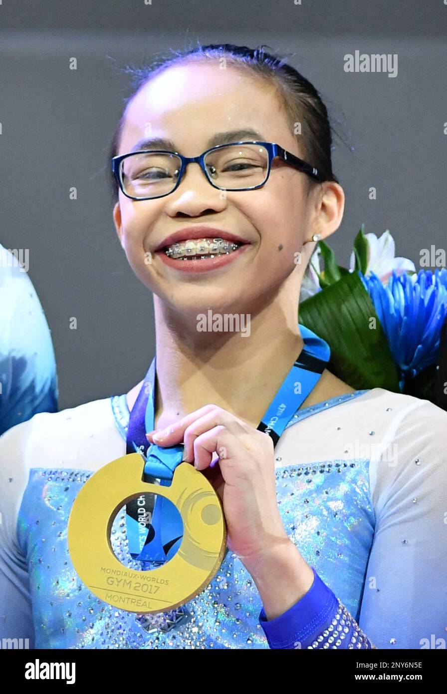 U.S. Morgan Hurd attends an award ceremony of women's individual all ...