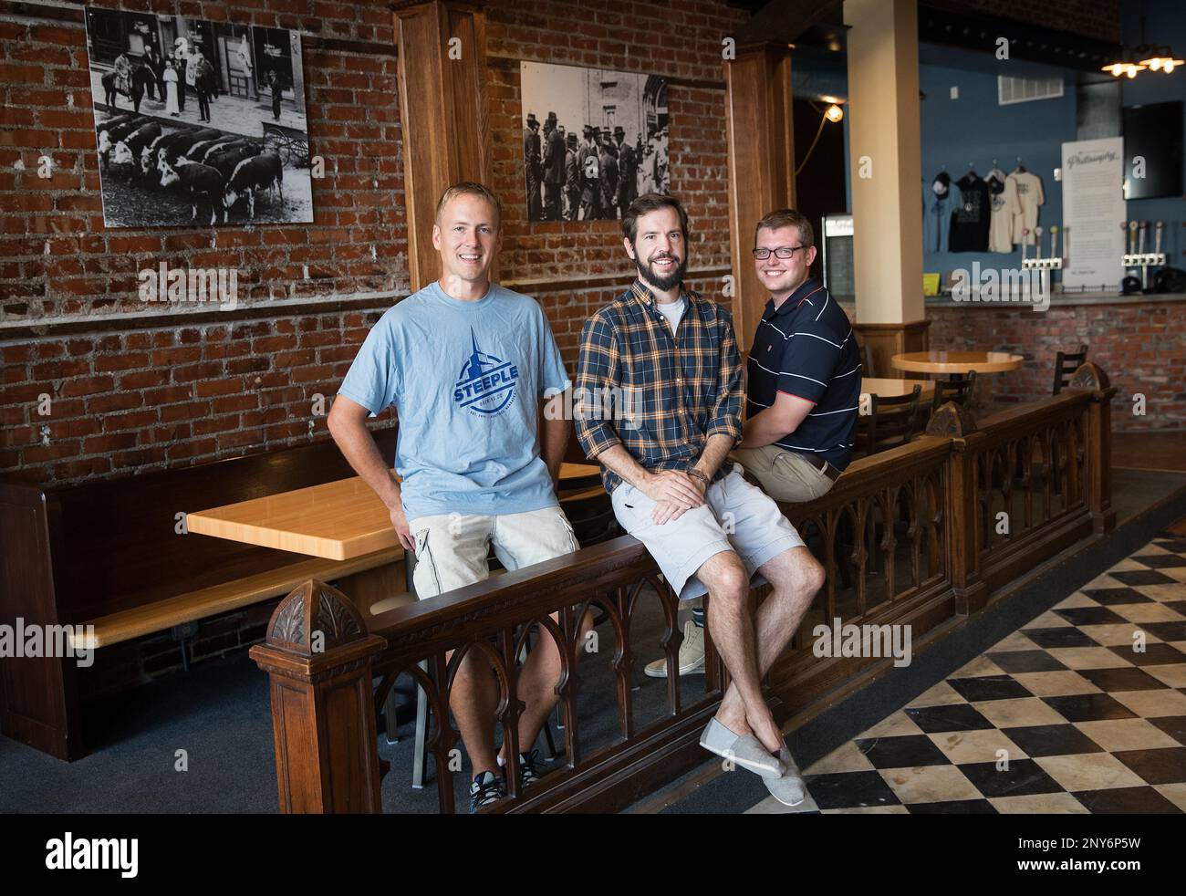 Steeple Brewing Co. co-owners, from left, Thomas Kluver, Damen Heitmann ...