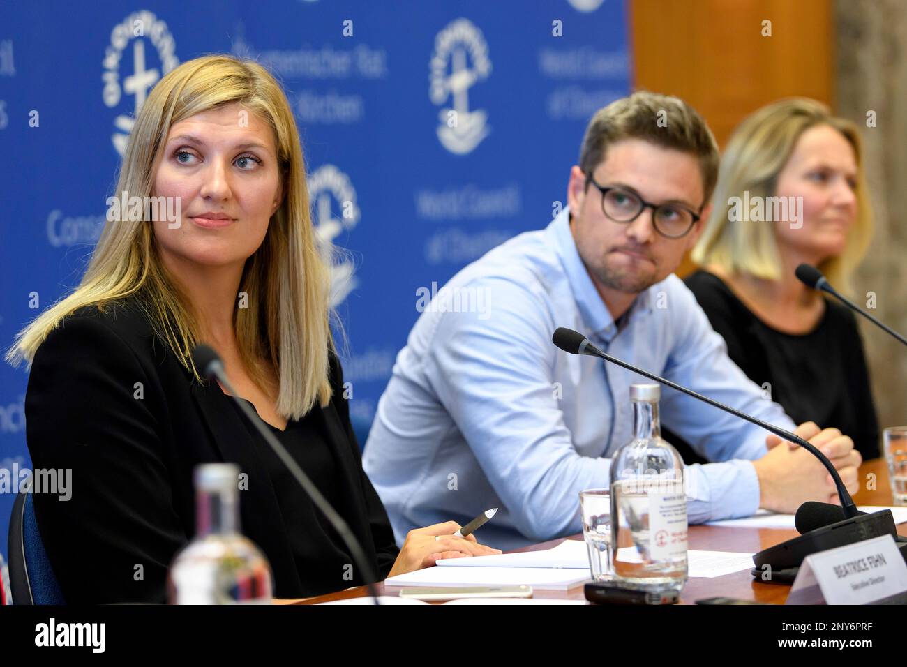 Beatrice Fihn, left, Executive Director of the International campaign ...