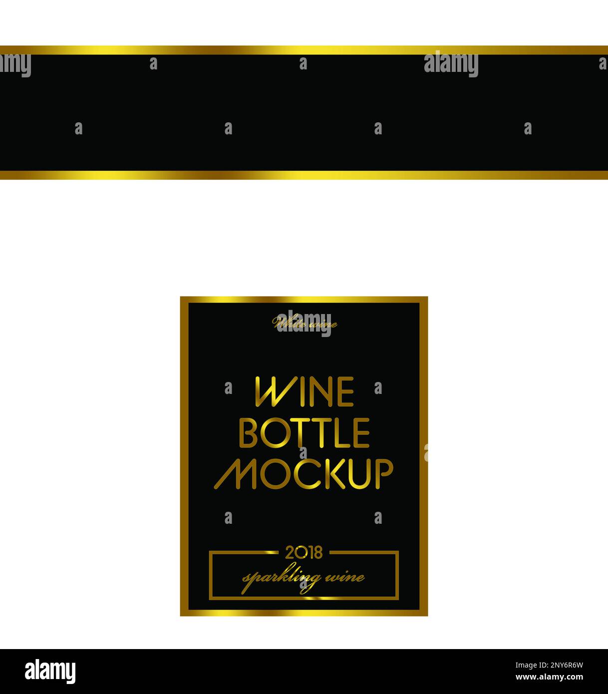 Beautiful wine bottle label, illustration. Mockup for design Stock ...