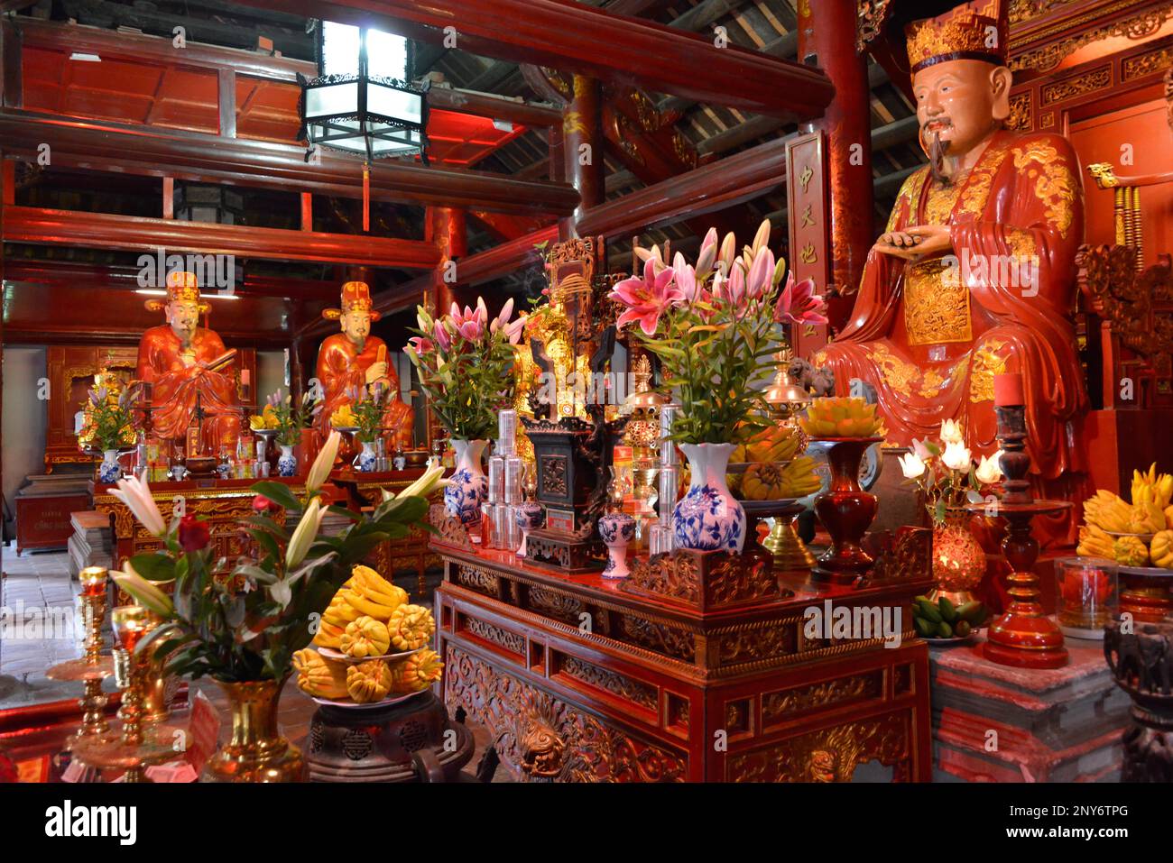 Confucius, Temple of Literature, Van Mieu, Hanoi, Vietnam Stock Photo ...