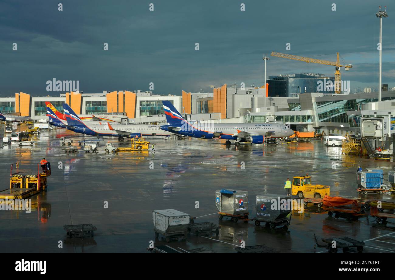 Aircraft, Airport, Sheremetyevo, Moscow, Russia Stock Photo - Alamy