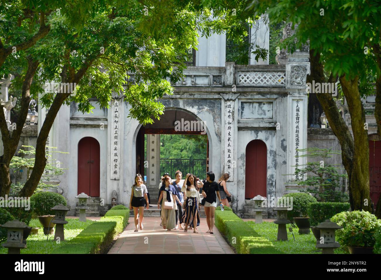 Entrance gate, Van Mieu Temple of Literature, Hanoi, Vietnam Stock ...