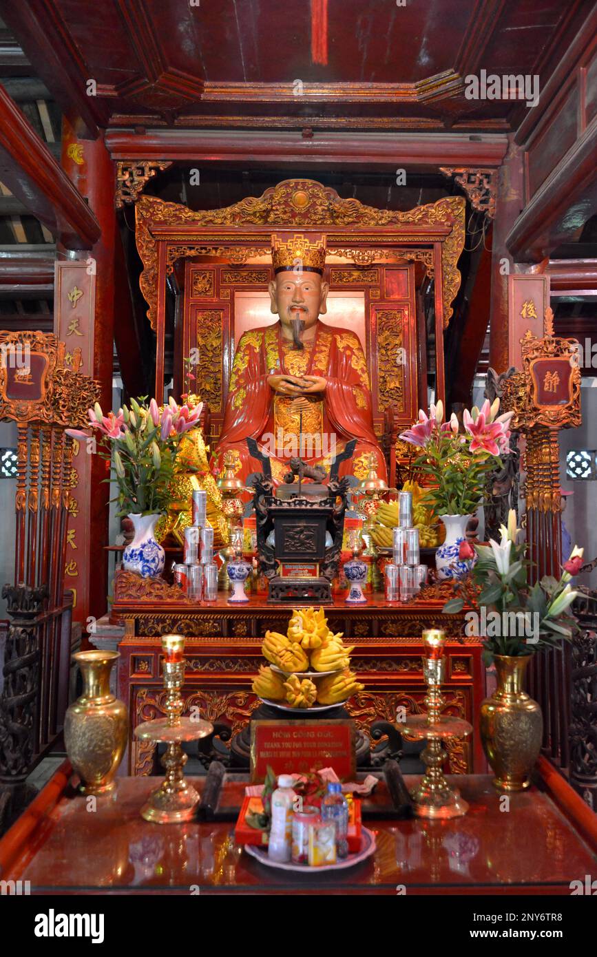 Confucius, Temple of Literature, Van Mieu, Hanoi, Vietnam Stock Photo ...