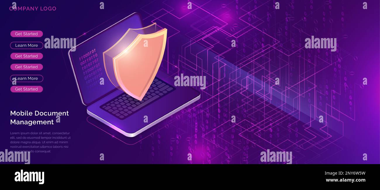 Data protection concept, online security guarantee, isometric vector ...